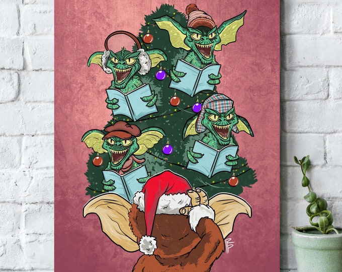Gremlins Art Print, Gremlins Wall Print, Merry Christmas Poster ...
