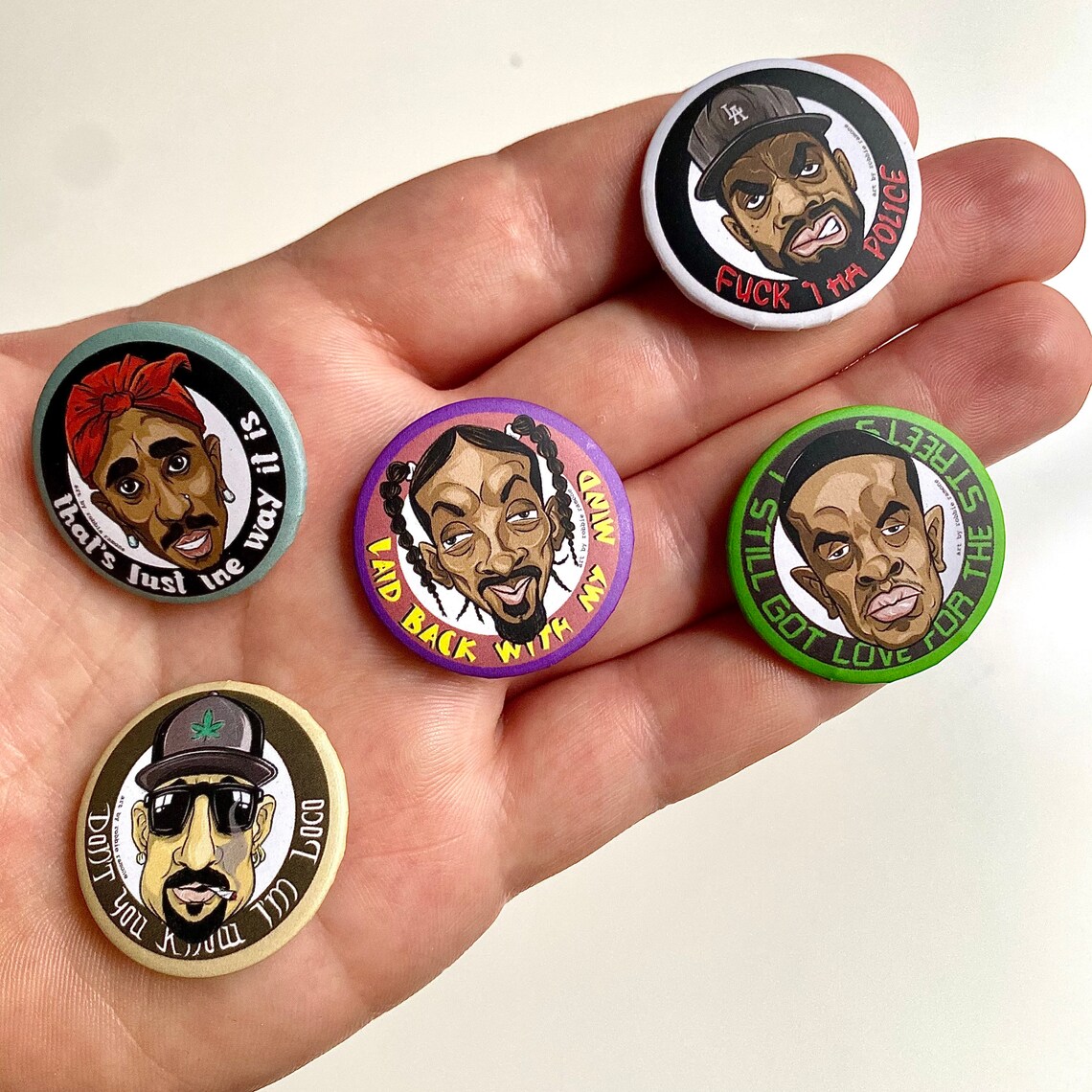 West Coast Hip Hop Buttons Set: NWA Cypress Hill Tupac | Etsy