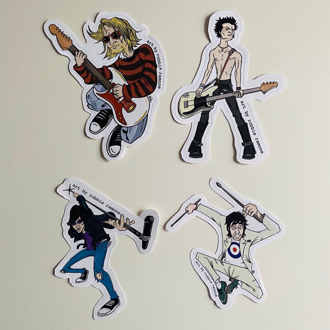 Punk Rock Stickers Set, Nirvana Vinyl Sticker, Ramones Punk Decal, Sex ...