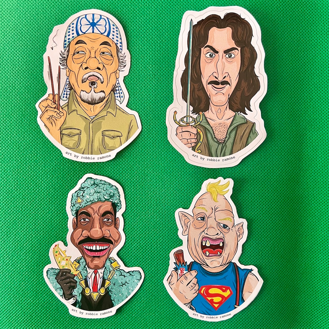 Retro 80's Films Stickers Set, Die Cut Retro Movies Vinyl Stickers ...