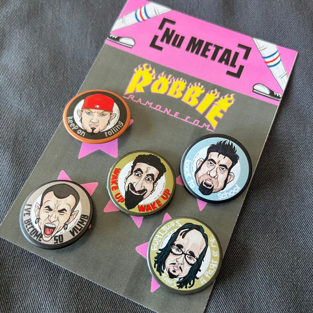 Nu Metal Badges Set, Nu Metal Music Pins, Nu Metal Rap Buttons, Nu ...