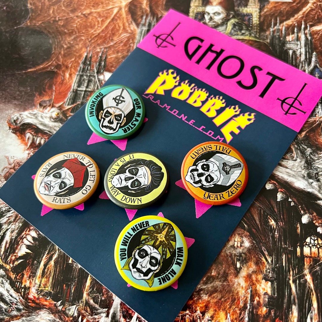 Ghost Badges Set, Ghost Band Music Pins, Papa Emeritus Fan, Heavy Metal ...