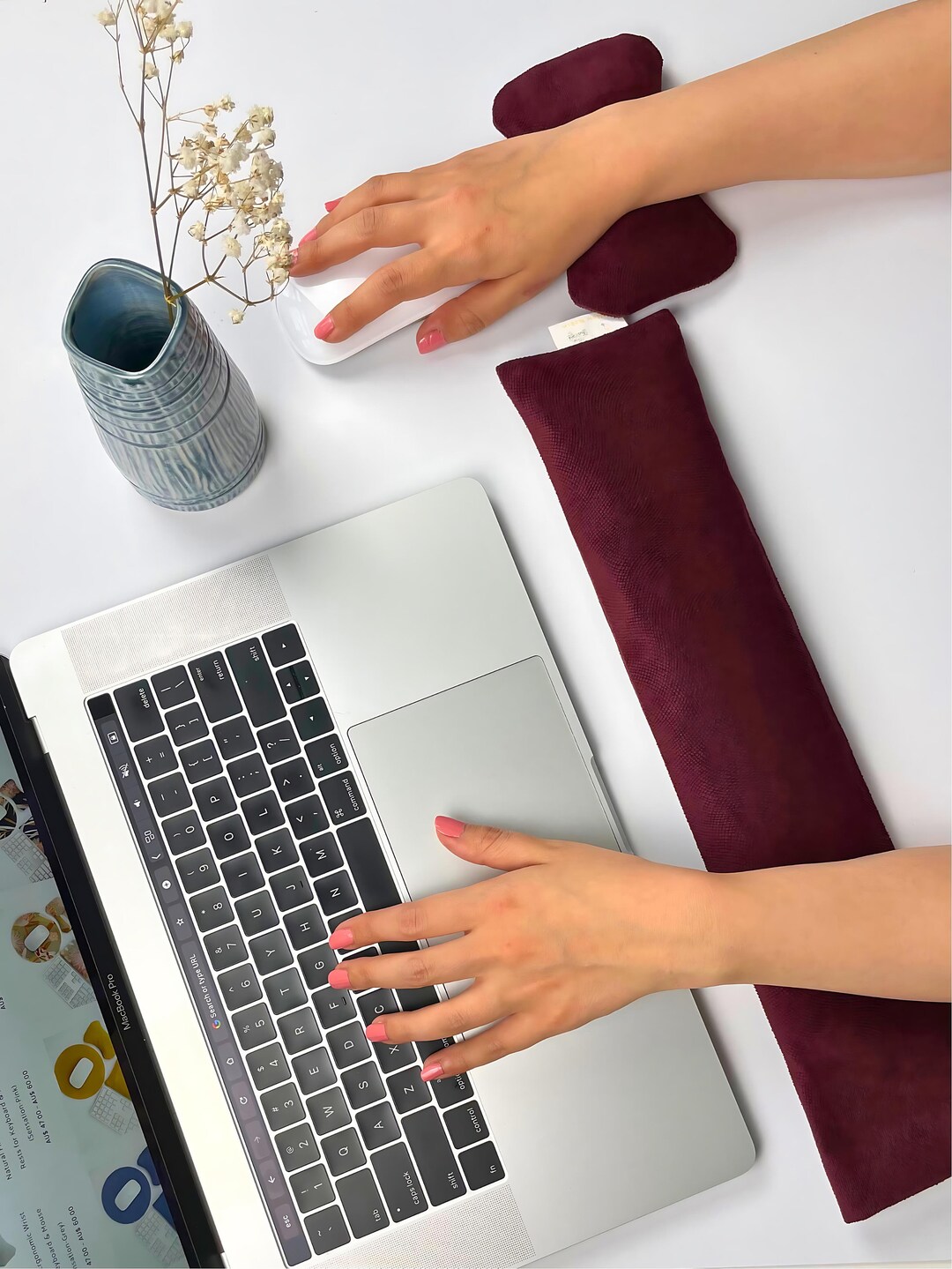 Adjustable Wrist Rests for Keyboard & Mouse (natural Buckwheat Hulls ...