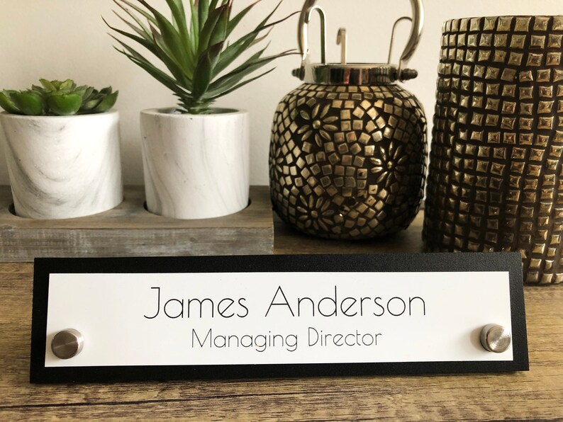 Desk name tags desk name plates door name sign desk name | Etsy