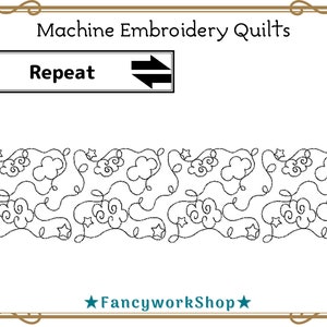 Cloud Quilt Block Machine Embroidery Design, Edge to Edge Quilting ...
