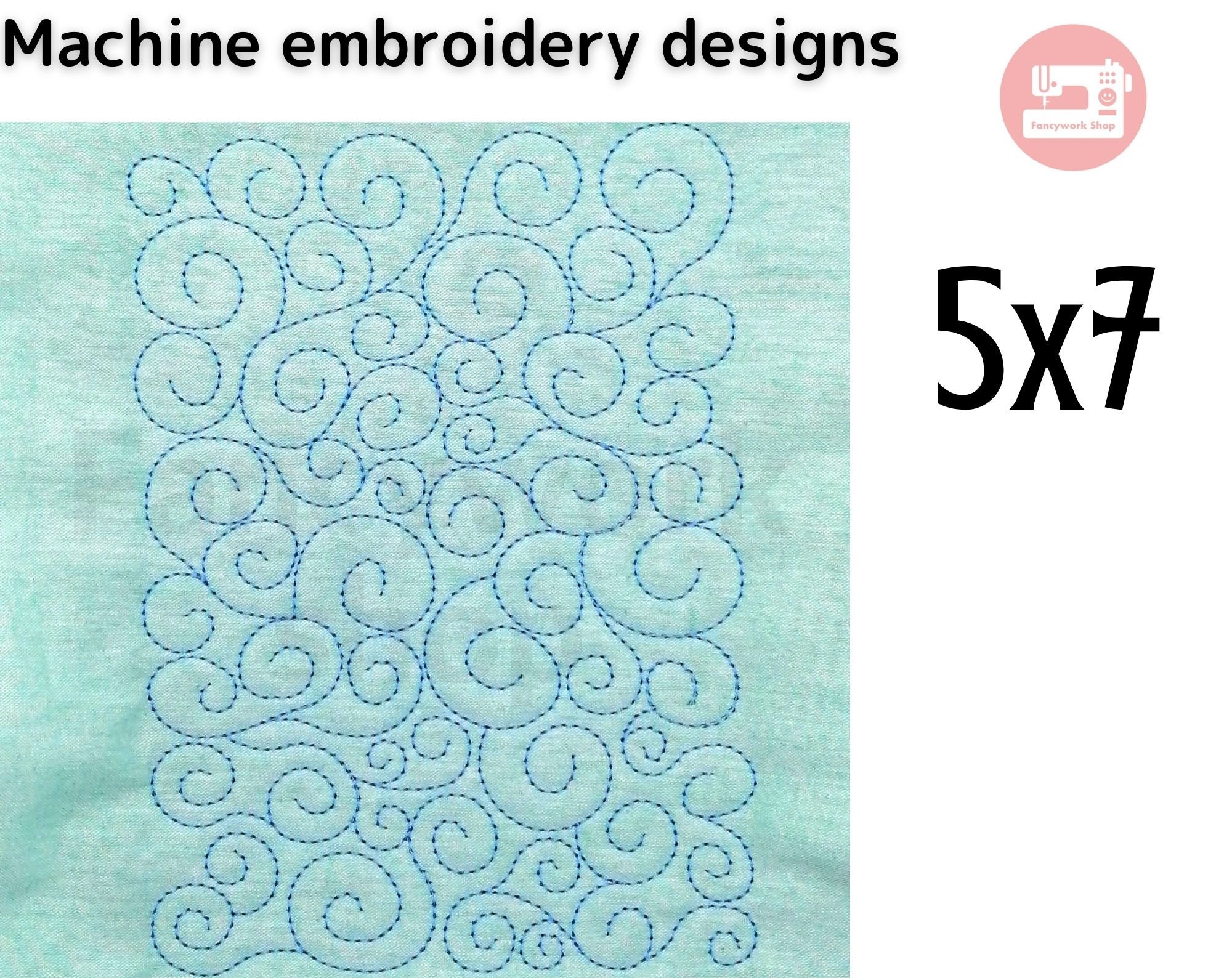 Quilting Swirls Machine Embroidery Design Swirls Quilt Block - Etsy