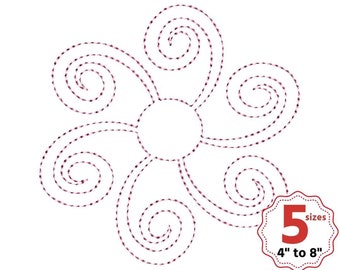 Machine Embroidery Quilting Designs, Swirls Quilt Block, 5 Sizes ...