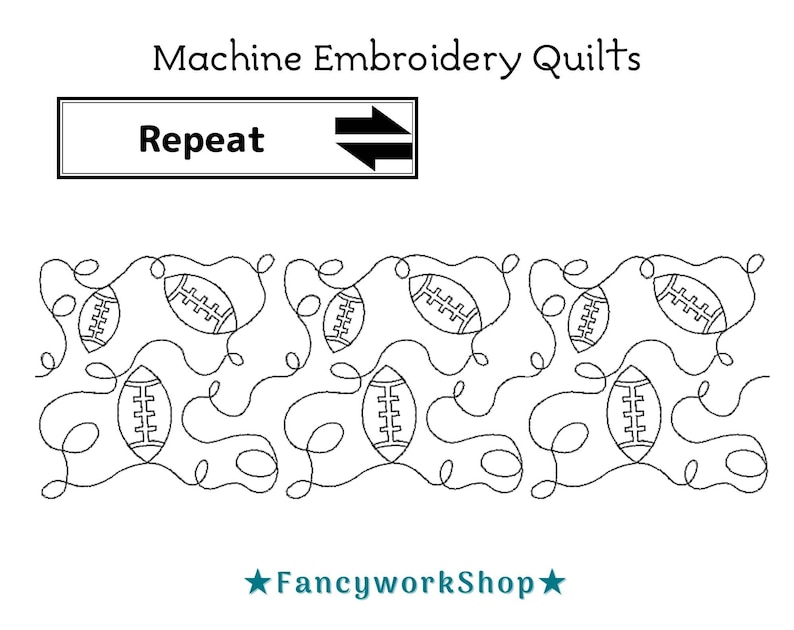 Football End-to-end Quilting | Edge to Edge Machine Embroidery ...