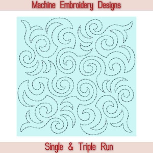 Machine Embroidery Quilting Designs, Swirls Quilt Block, 5 Sizes ...