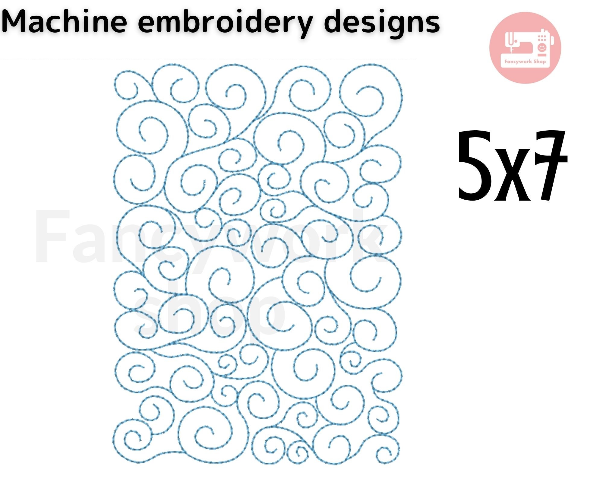 Quilting Swirls Machine Embroidery Design Swirls Quilt Block - Etsy