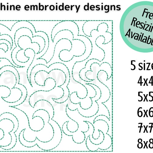 ITH Quilt Block Machine Embroidery Design Swirl 4 - Etsy