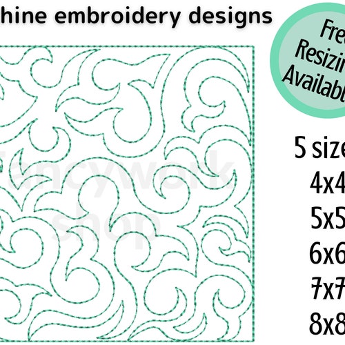 ITH Quilt Block Machine Embroidery Design Swirl 4 - Etsy
