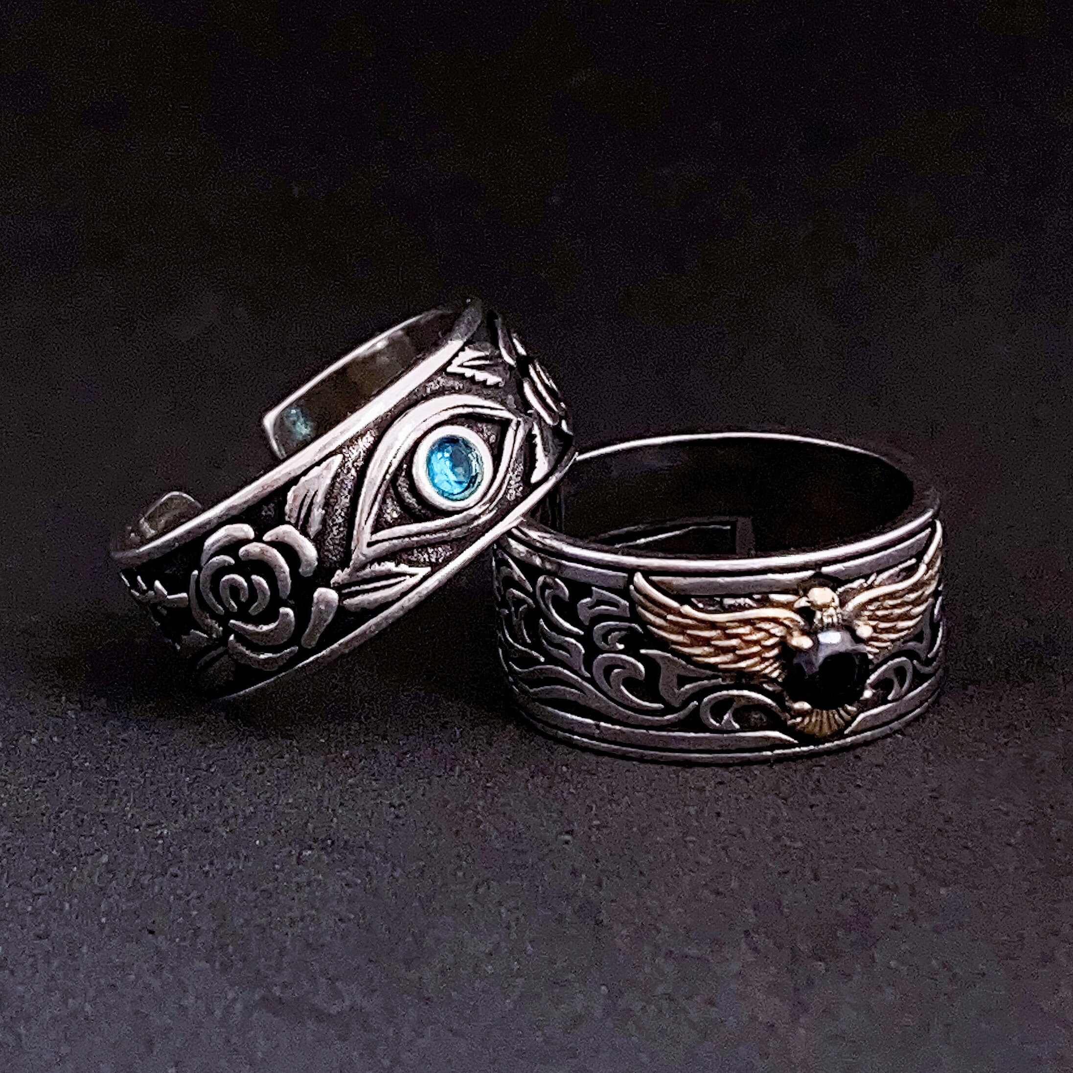Norse Viking Ring With Gem Norse Pattern Cool Jewelry - Etsy