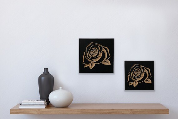 Rose Wood Wall Hanging Modern Wood Art Abstract Carving - Etsy
