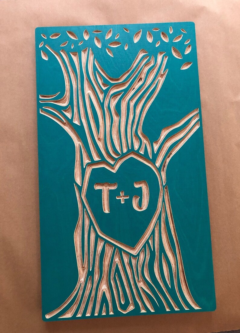 Initials Carved in Tree Personalized Anniversary and Wedding - Etsy