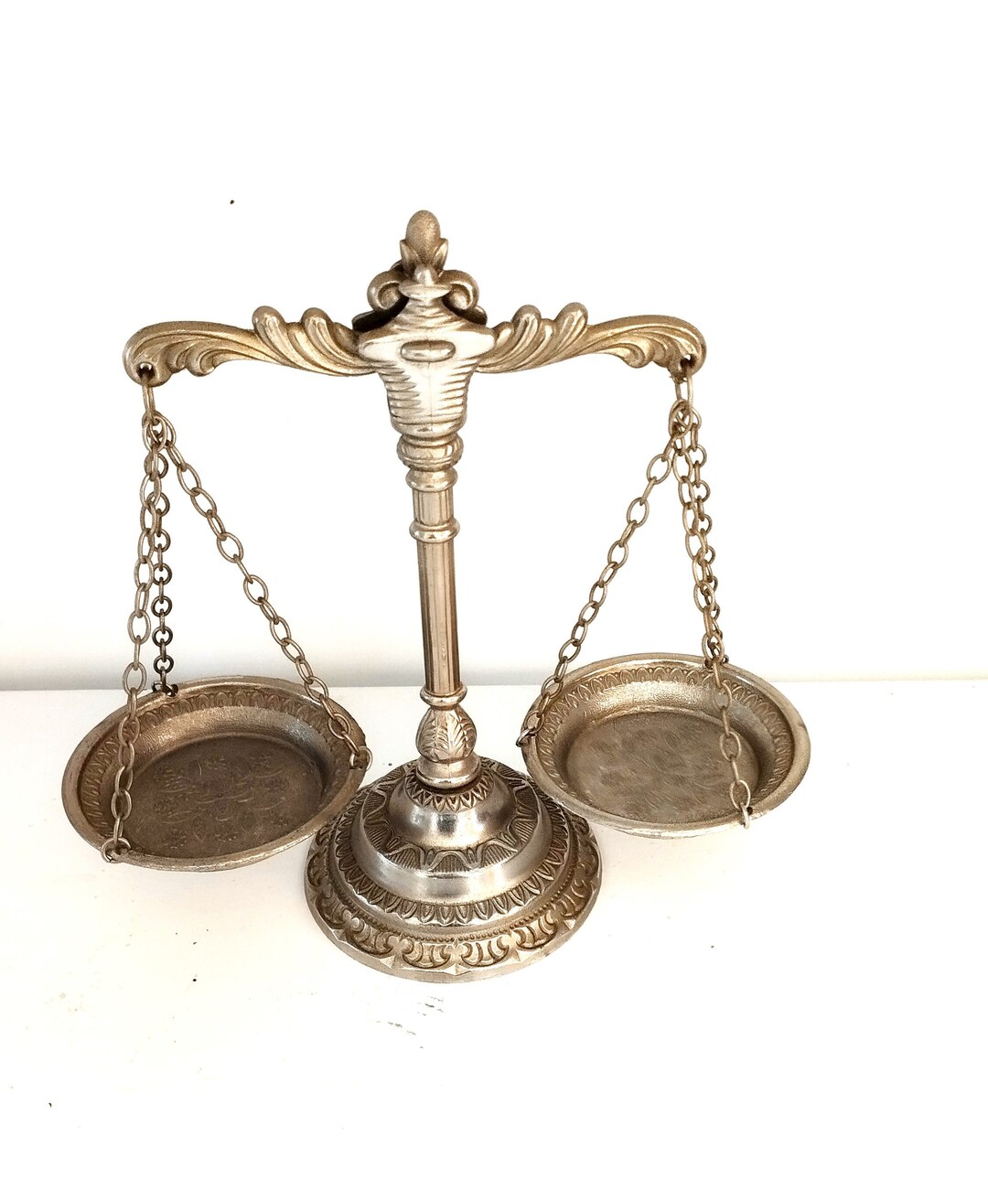 Vintage Ornate Balance Scale, Floral Decoration Balance Scale, Silver ...