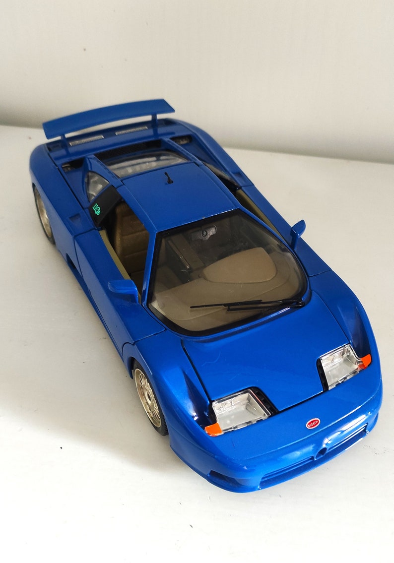 Vintage Bugaro Bugatti Diecast Car, 1991, 1/18, Big Collectible Bugatti ...