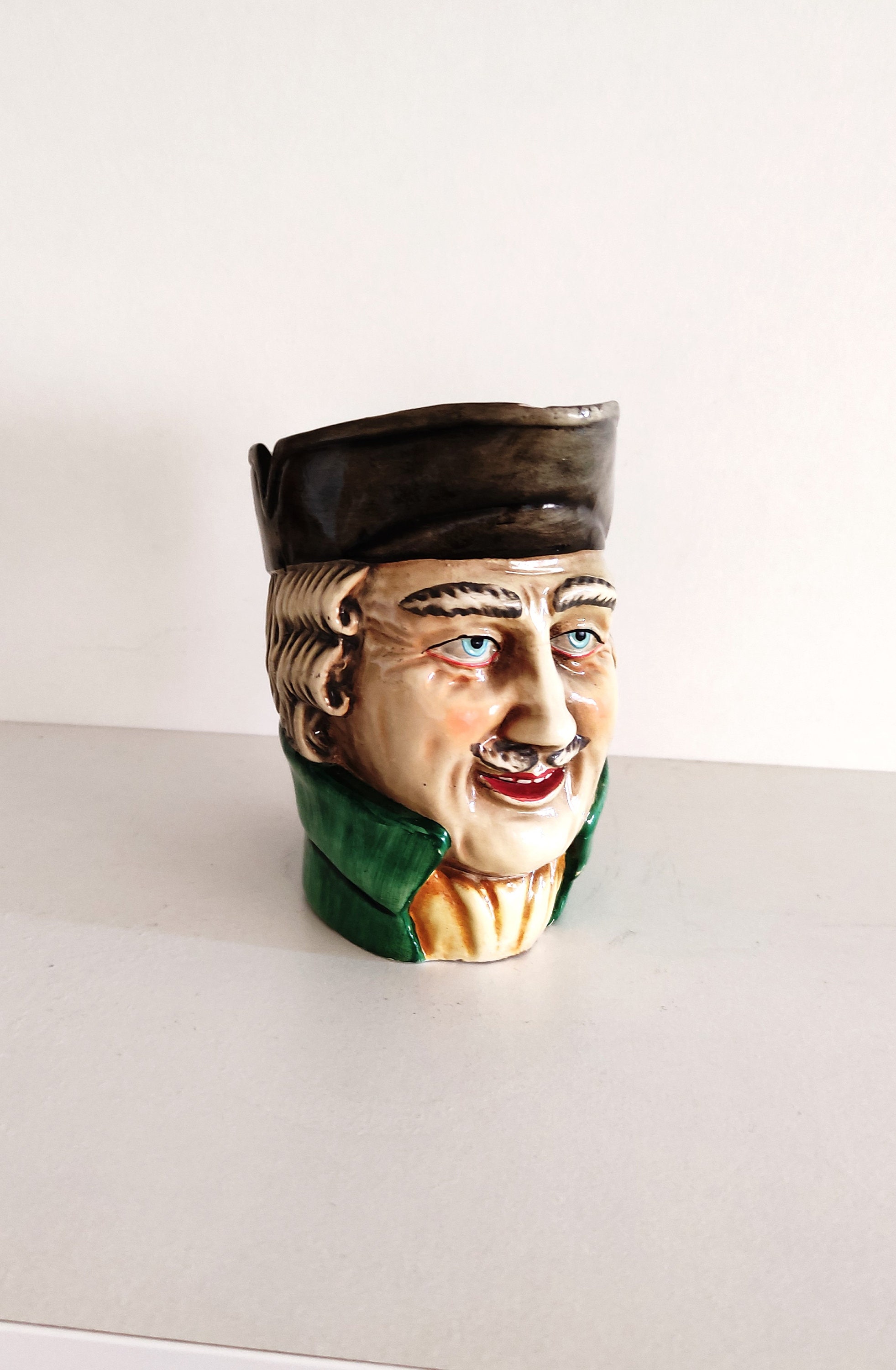 Vintage Jug With a Smiling Face, Hand Painted Jug With a Smiling ...