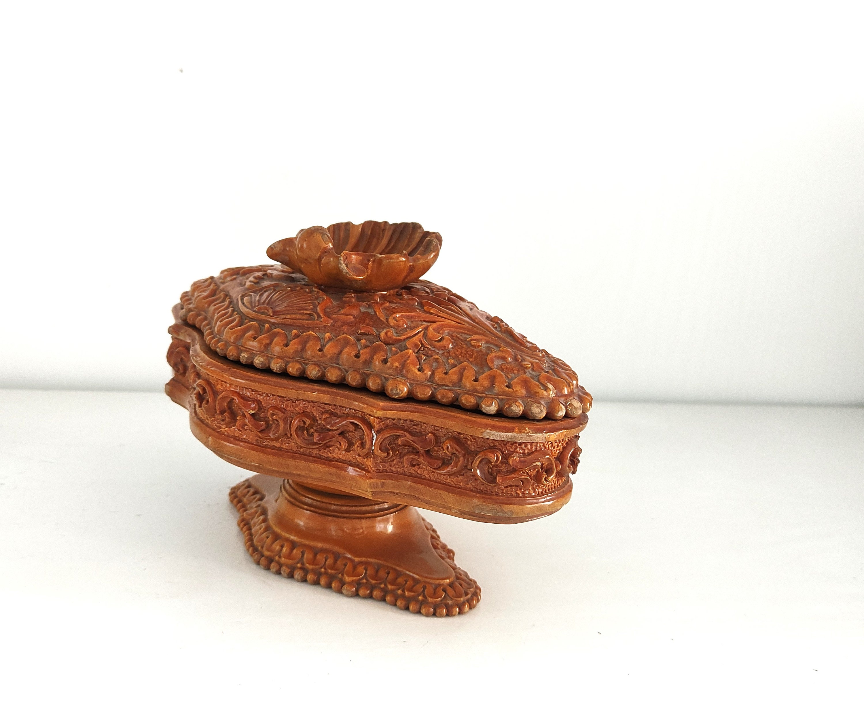 Antique French Jewelry Box, Rococo Style Jewelry Box, Hand Carved Wood ...