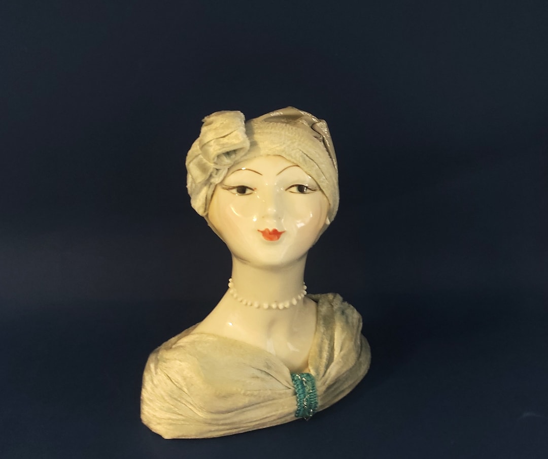 Vintage Porcelain Woman's Bust, Porcelain Statue of a Woman From the ...