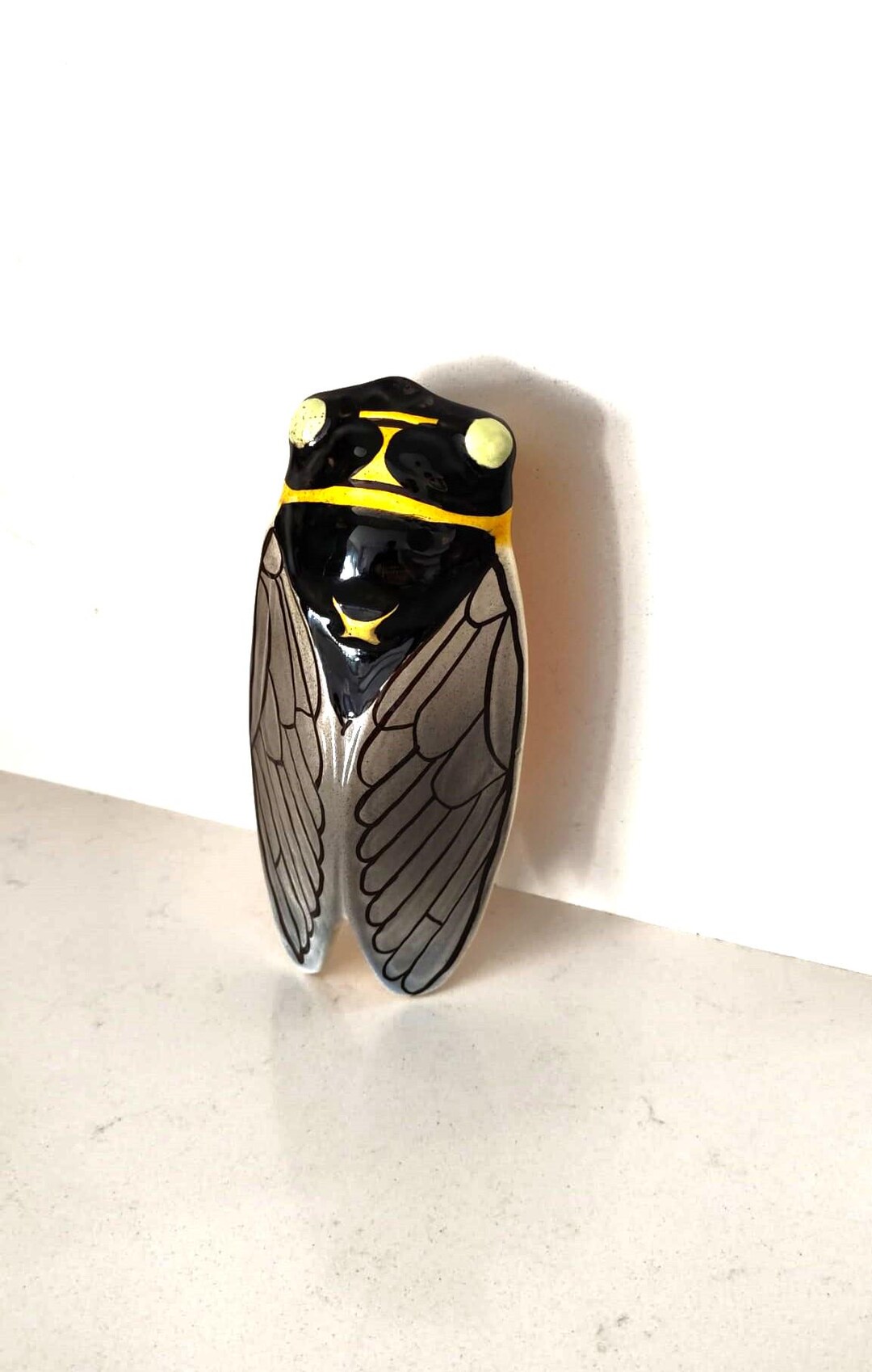 Vintage French Cicada Ceramic Wall Decor, Mid-century Wall Vase, Cicada ...