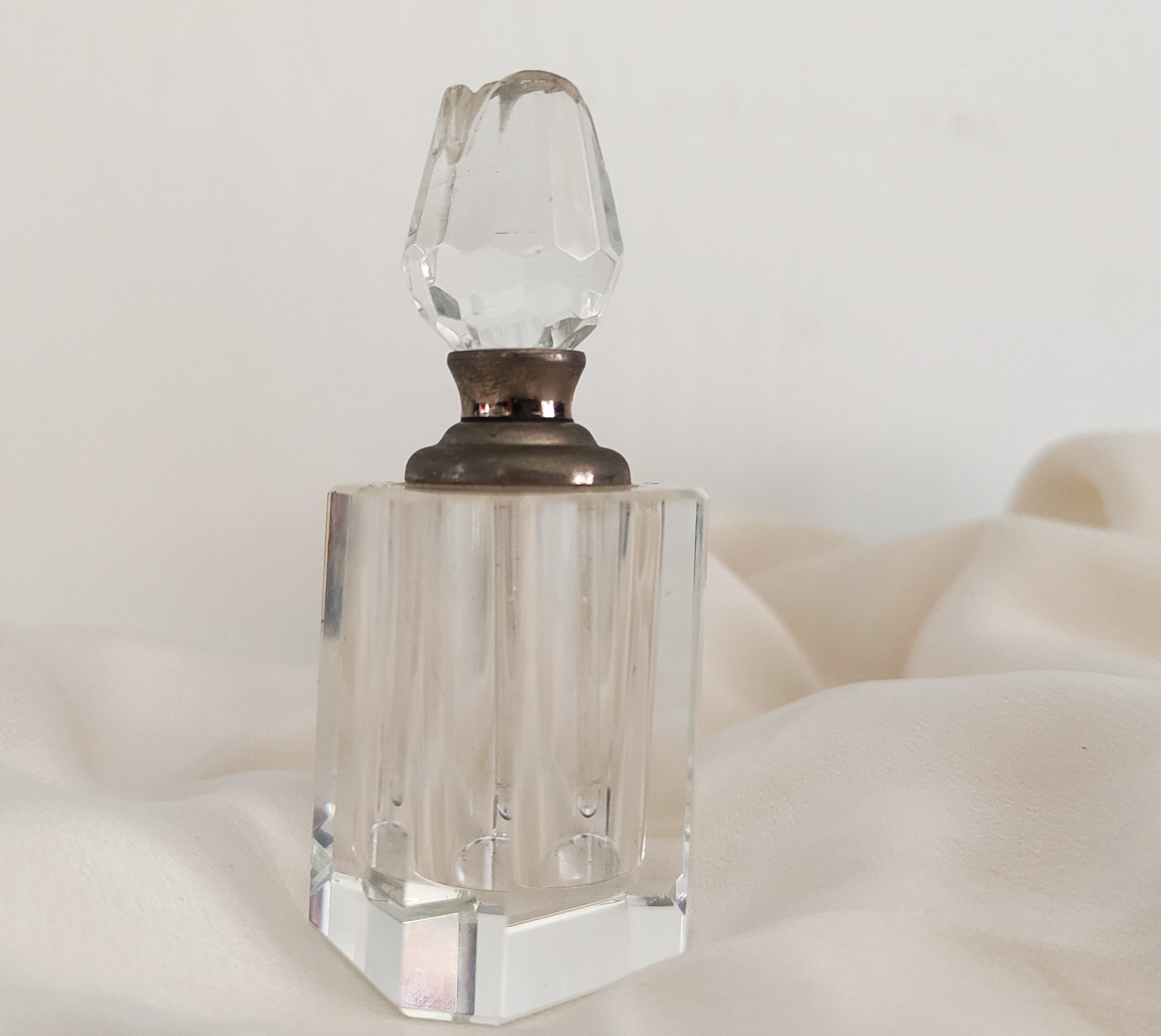 Vintage Art Deco Perfume Bottle, Cut Crystal Perfume Bottle, Vintage ...