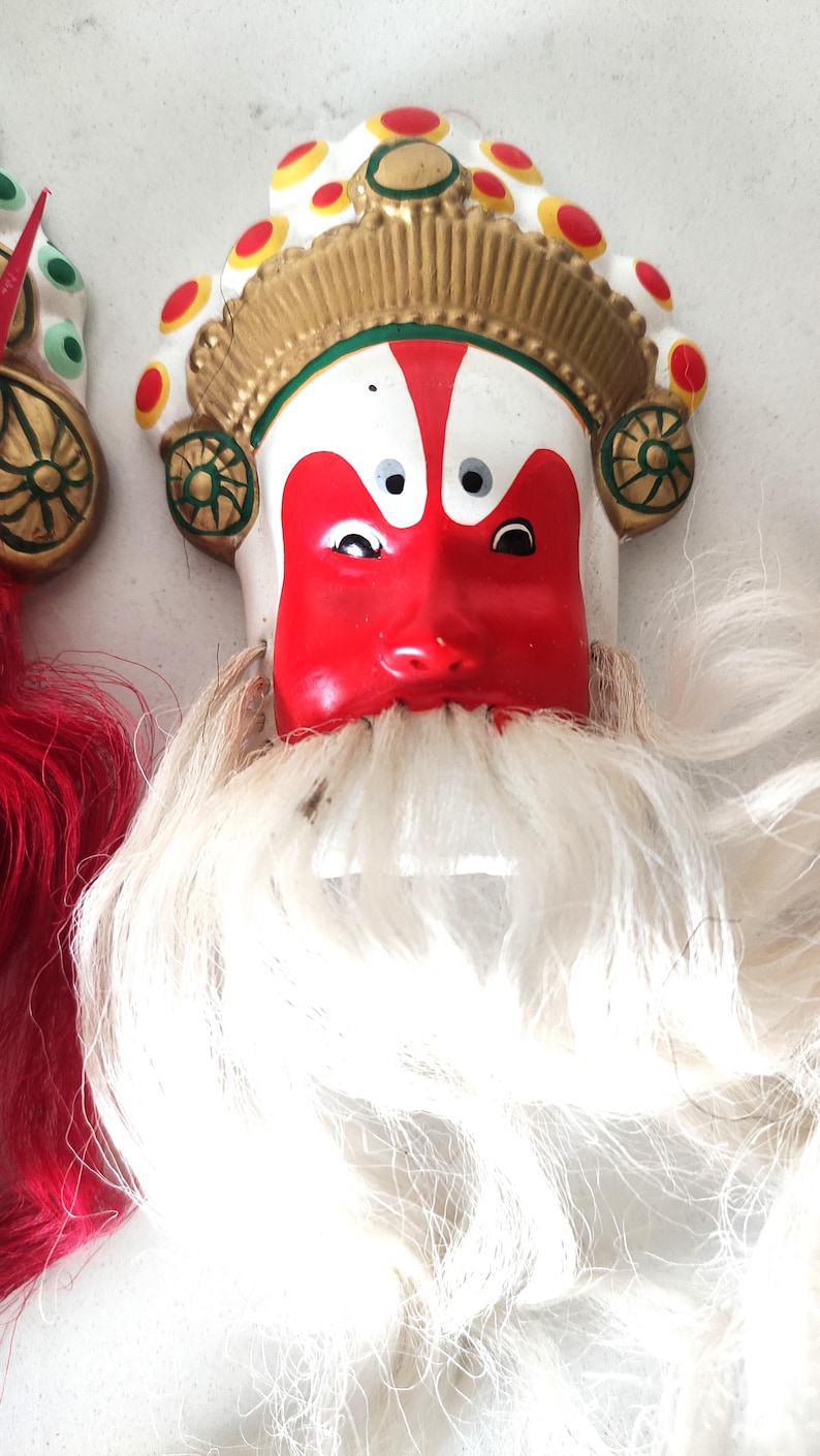 Vintage Chinese Bian Lian Opera Masks, Set of 5 Bian Lian Masks ...