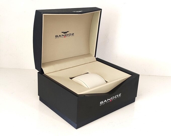 Vintage Sandoz Watch Box, Black Sandoz Watch Watchbox From the 1990ies ...