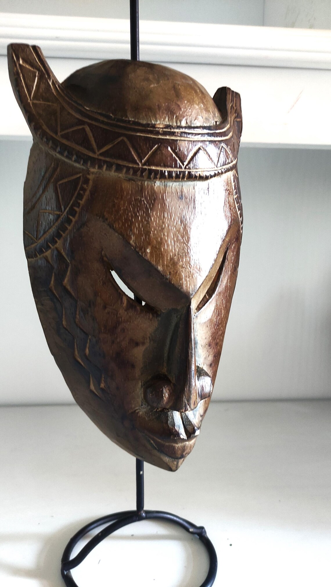 Tribal African Candleholder, African Mask Candlestick Holder, Hand ...