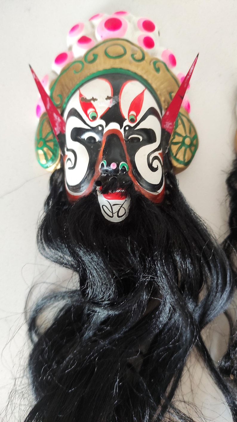 Vintage Chinese Bian Lian Opera Masks, Set of 5 Bian Lian Masks ...