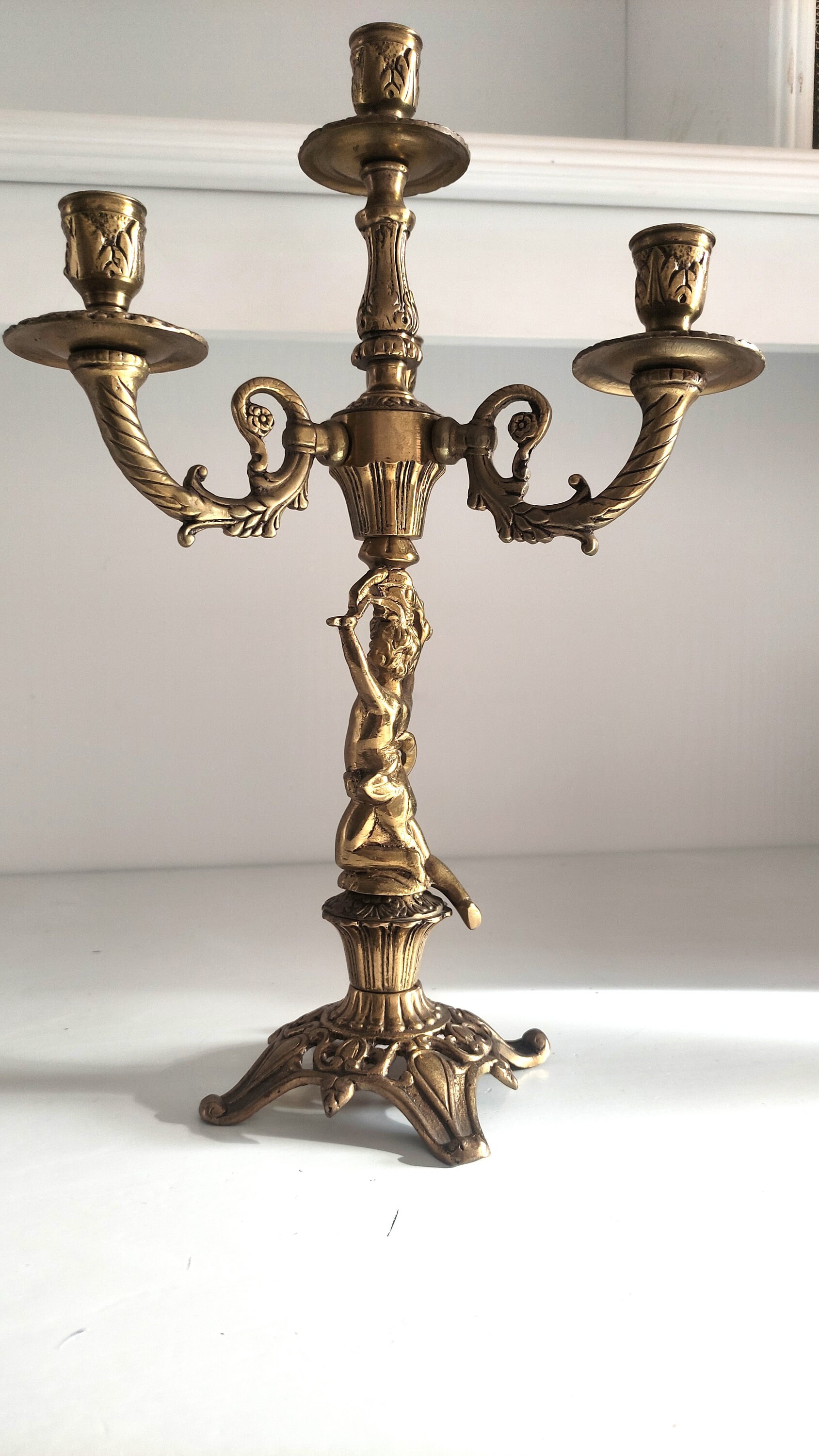 Magnificent Candelabra in Renaissance Style, With Cherub, Antique ...