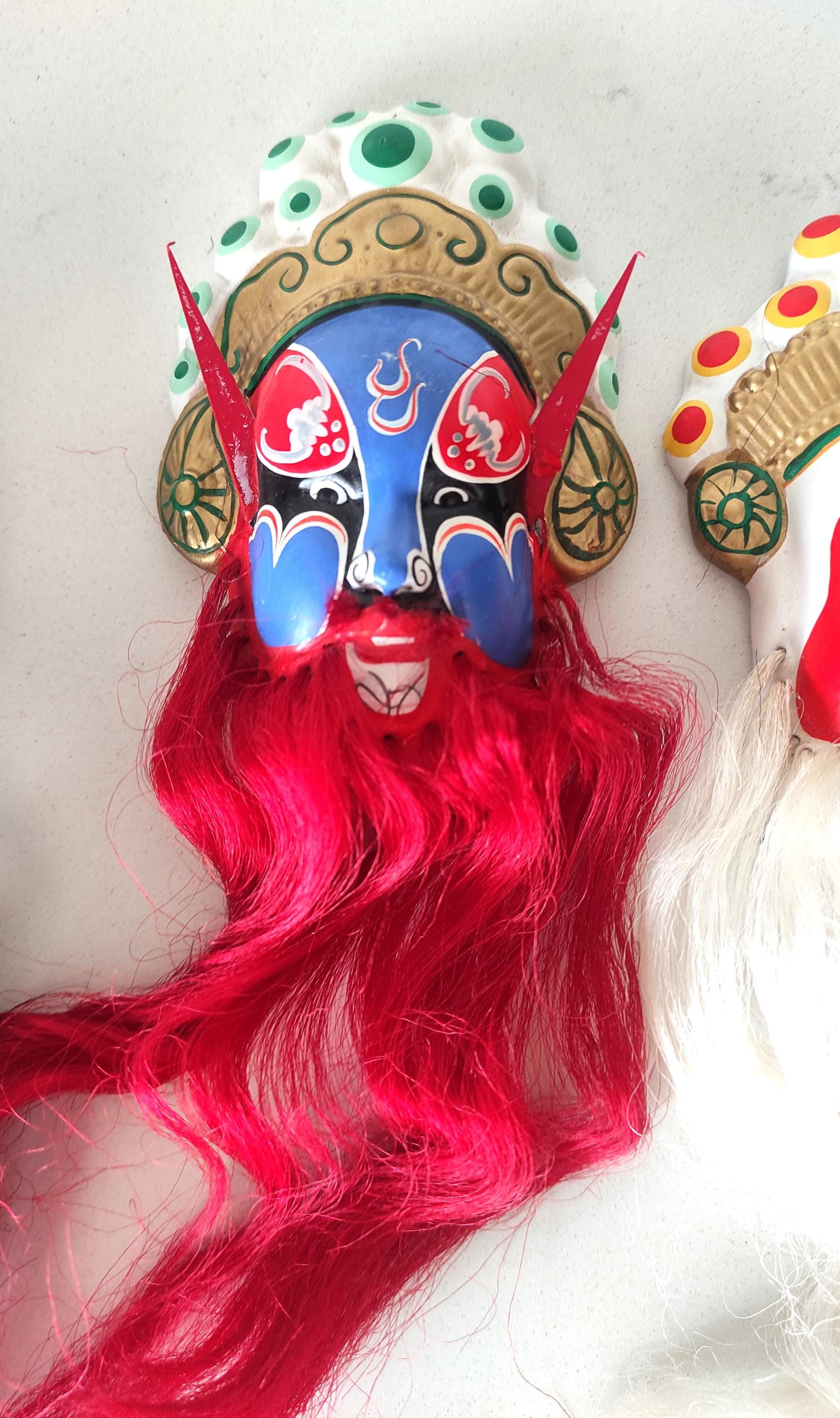 Vintage Chinese Bian Lian Opera Masks, Set of 5 Bian Lian Masks ...