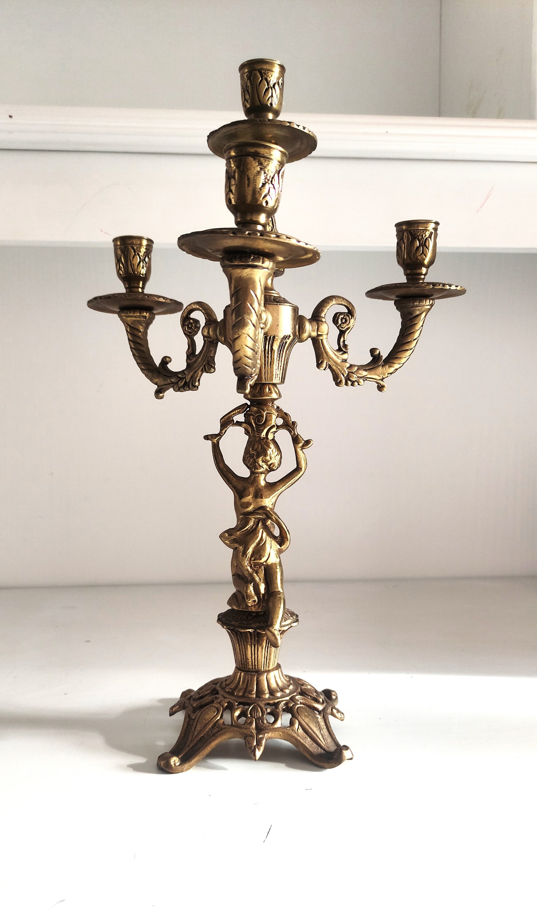 Magnificent Candelabra in Renaissance Style, With Cherub, Antique ...