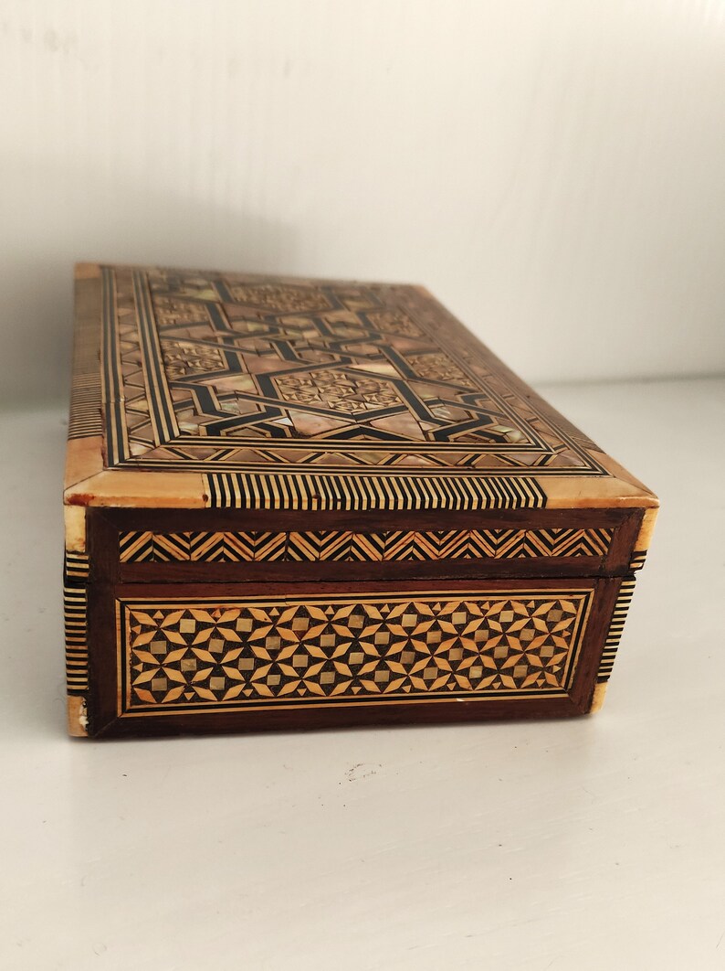 Antique Spanish Marquetry Box, Gold Jewelry Box, Taracea Spanish Jewelry Box, Antique Jewelry ...