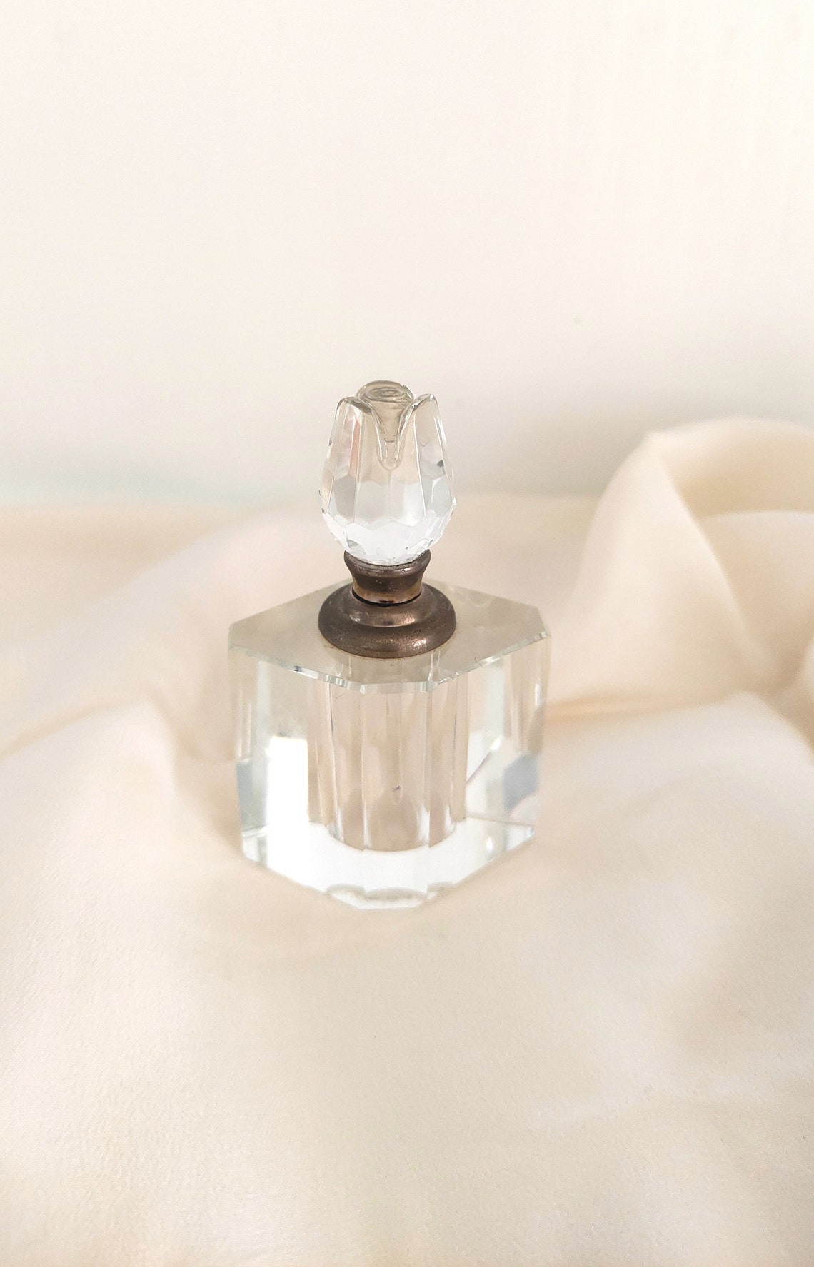 Vintage Art Deco Perfume Bottle, Cut Crystal Perfume Bottle, Vintage ...