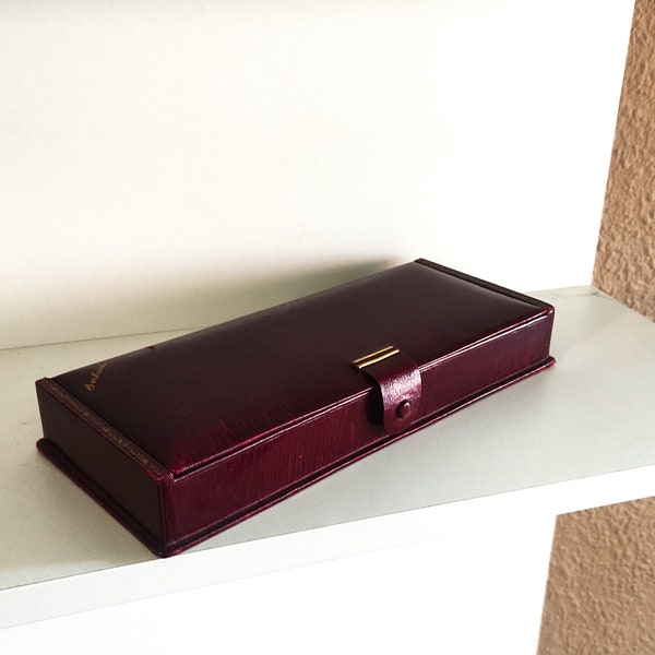 Antique Red Leather Jewelry Box - Etsy