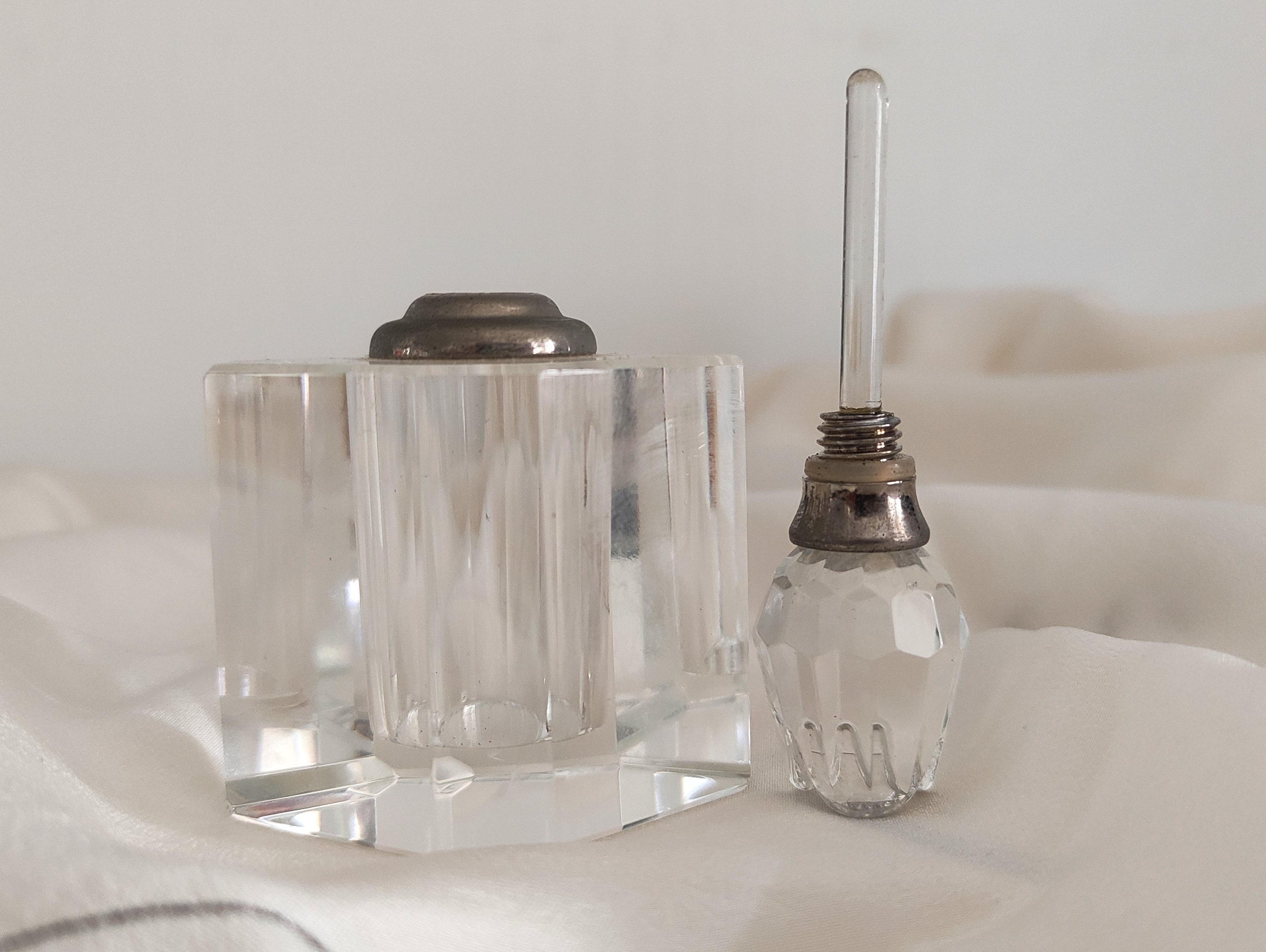 Vintage Art Deco Perfume Bottle, Cut Crystal Perfume Bottle, Vintage ...