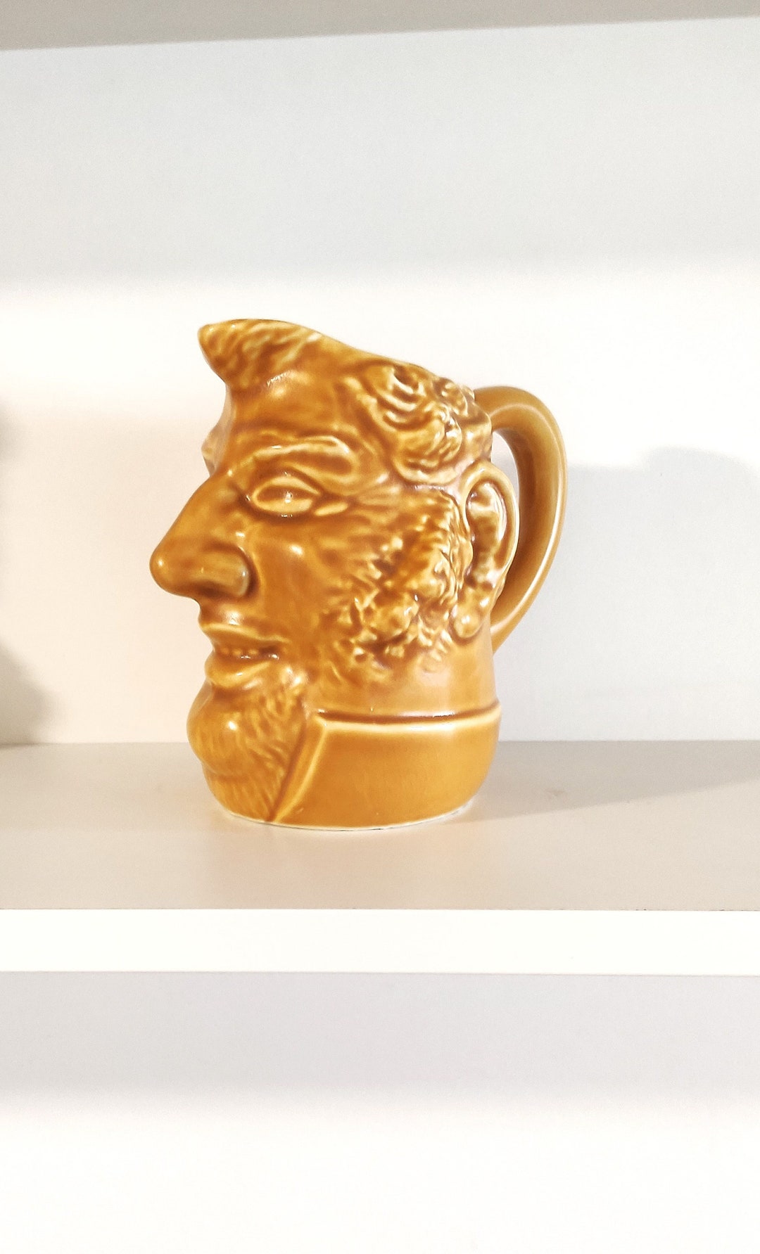 Vintage Ceramic Pitcher With Human Face, Vintage Ceramic Jug, Vintage ...