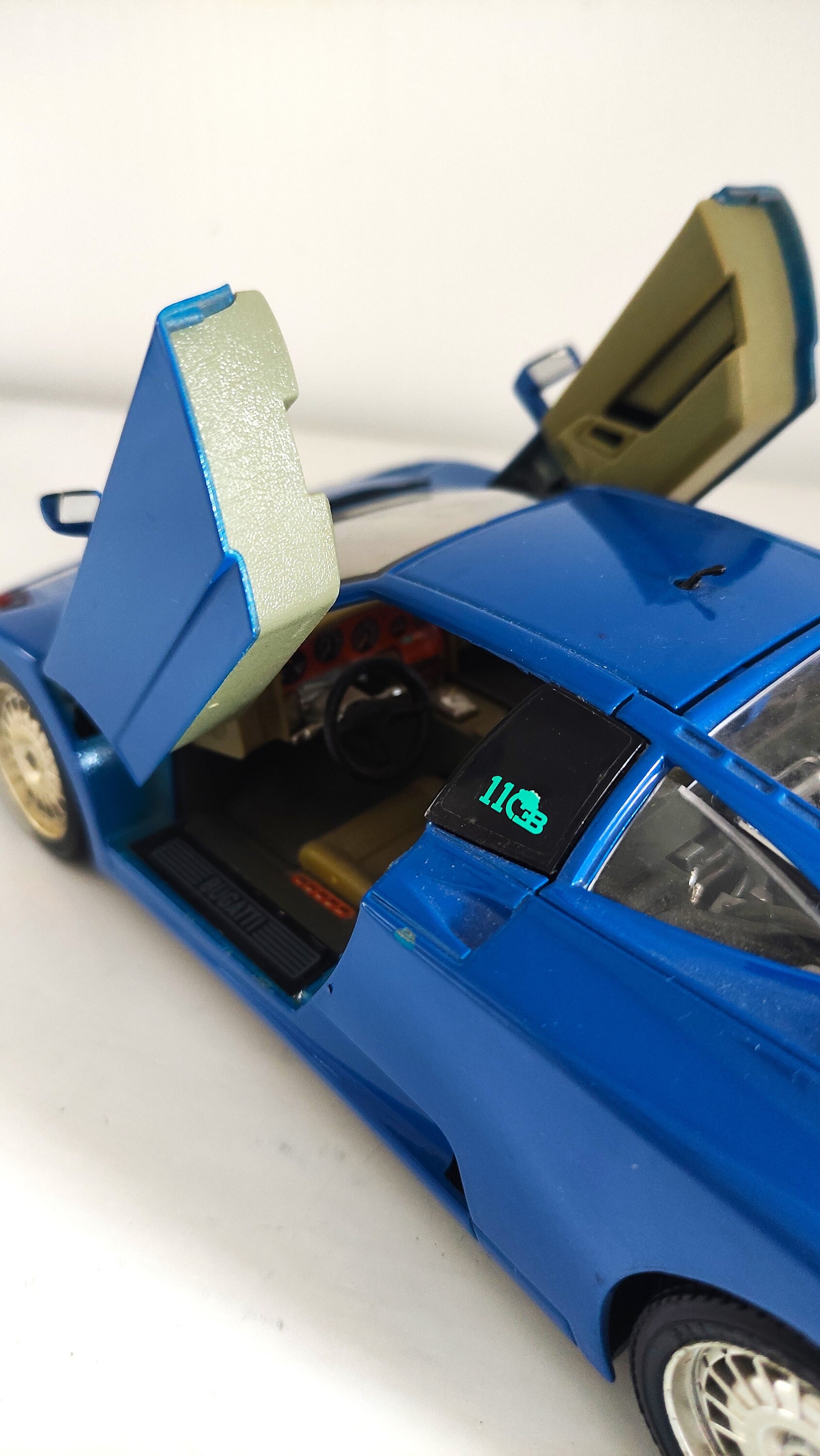 Vintage Bugaro Bugatti Diecast Car, 1991, 1/18, Big Collectible Bugatti ...