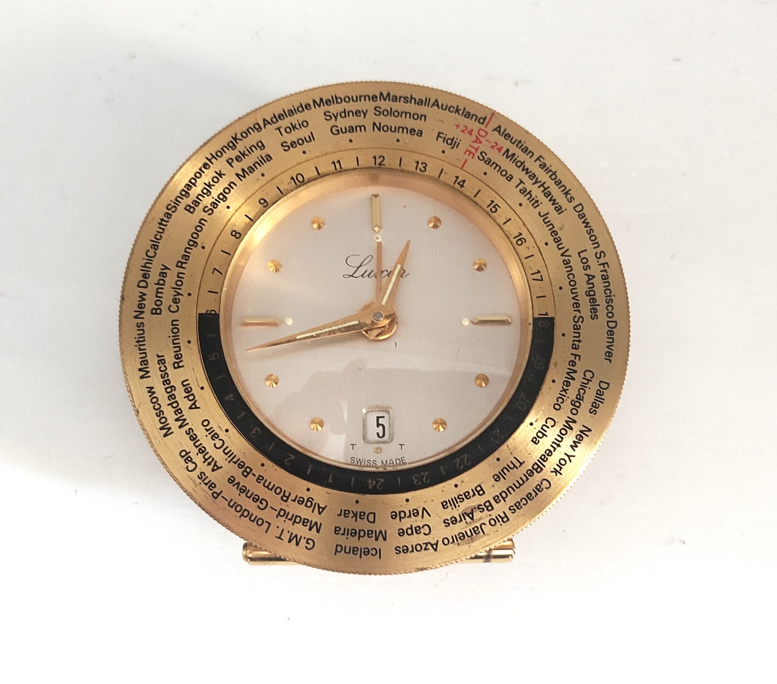 Mid-century Desk Alarm Clock Luxor, Swiss Made Alarm Clock, 8 Days ...
