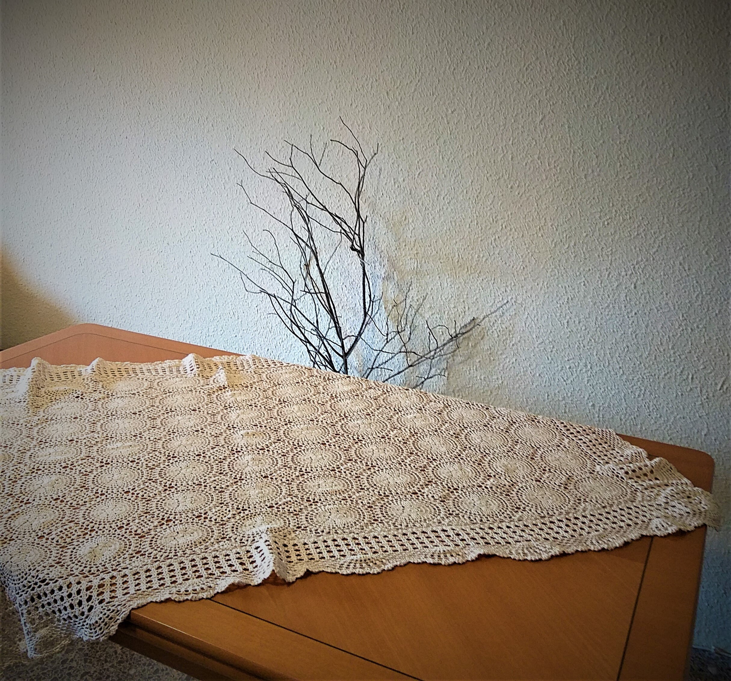 Vintage Rectangular Hand Crochet Table Cloth Vintage Table - Etsy