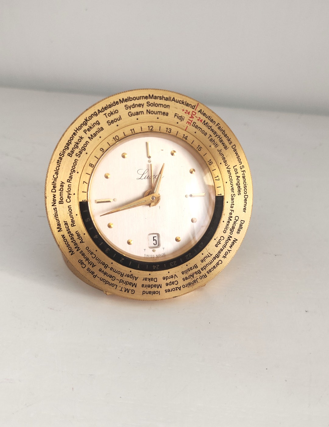 Mid-century Desk Alarm Clock Luxor, Swiss Made Alarm Clock, 8 Days ...