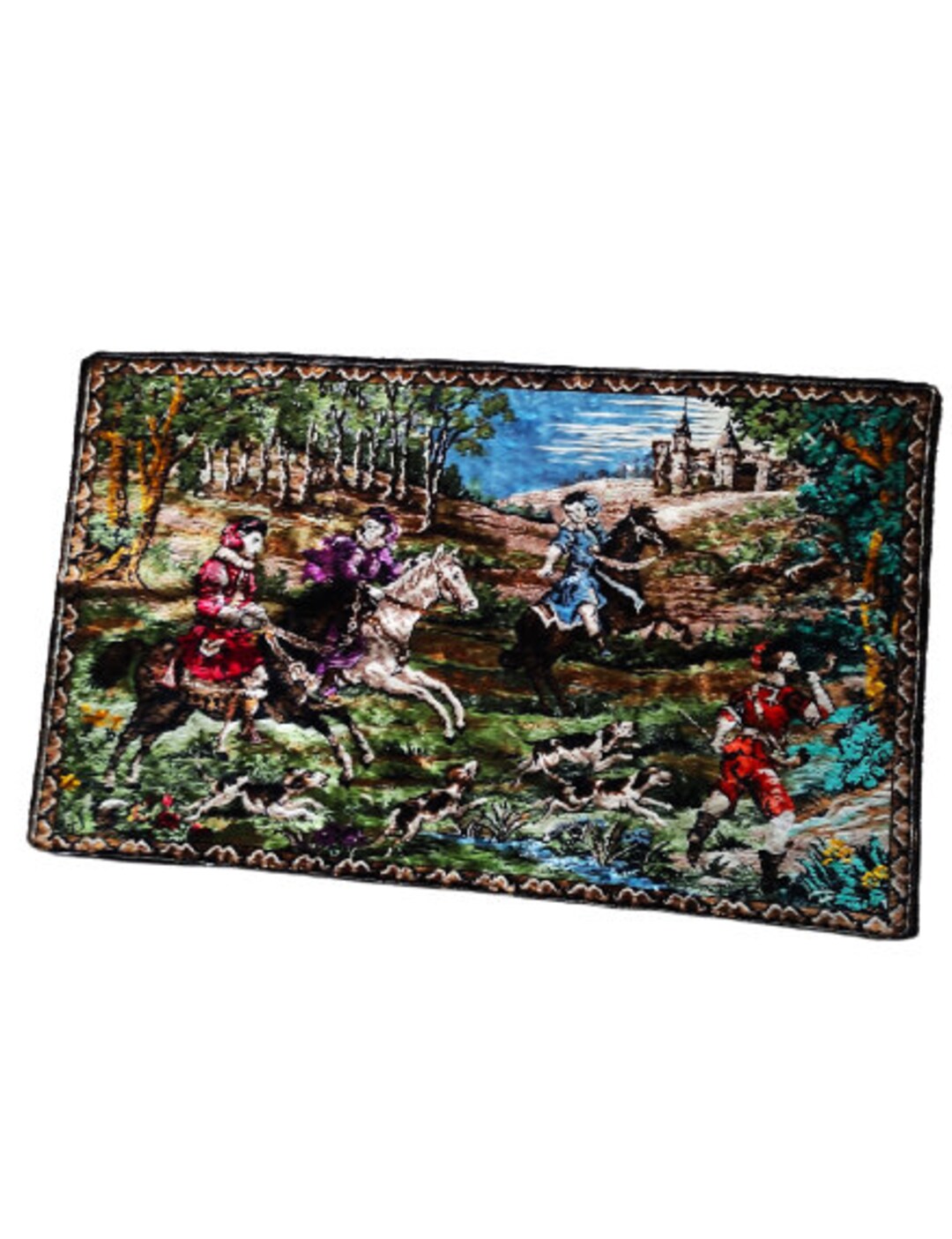 Vintage Tapestry Wall Hanging, Plush Wall Carpet, Plush Carpet, Hunting ...