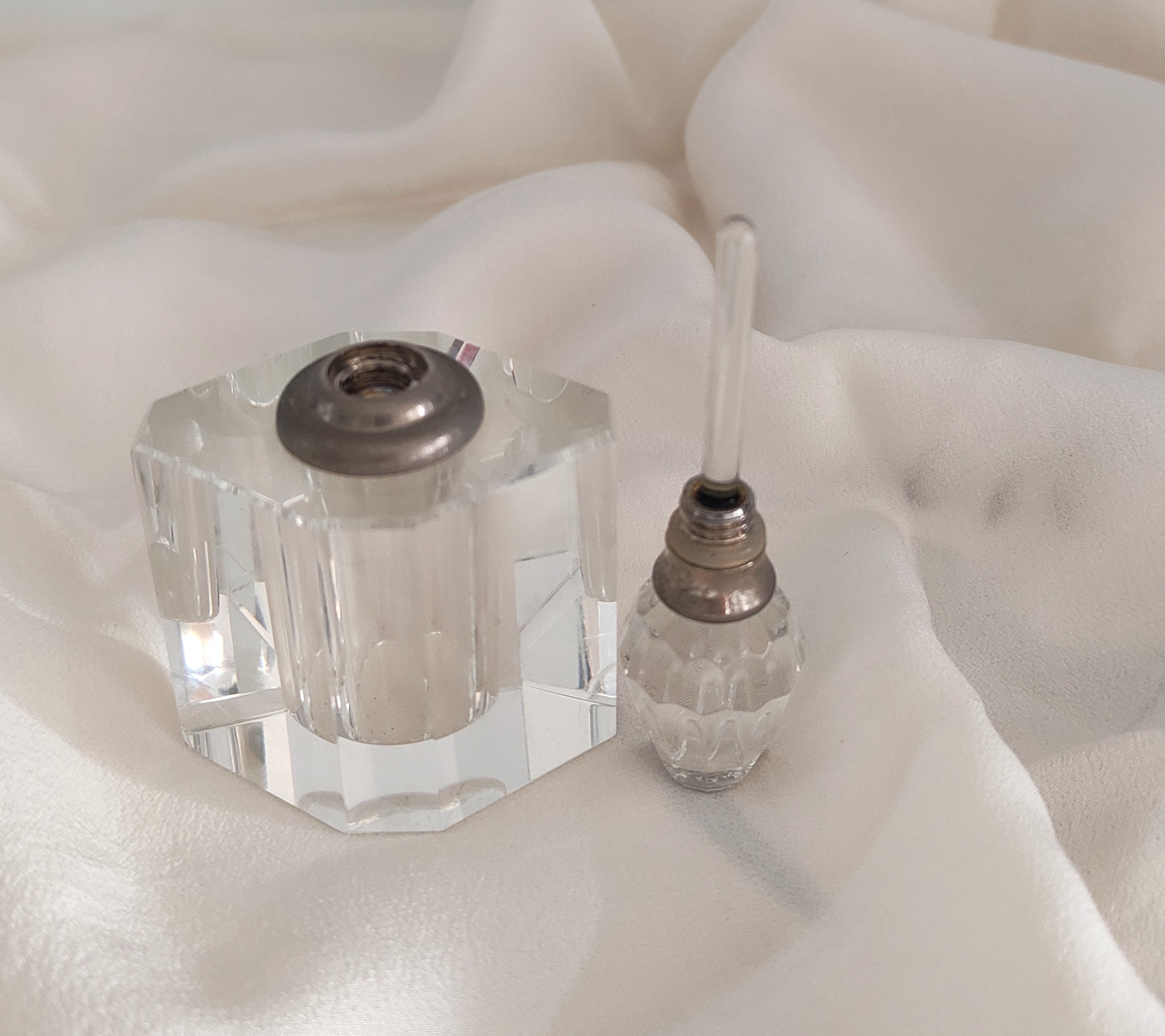 Vintage Art Deco Perfume Bottle, Cut Crystal Perfume Bottle, Vintage ...