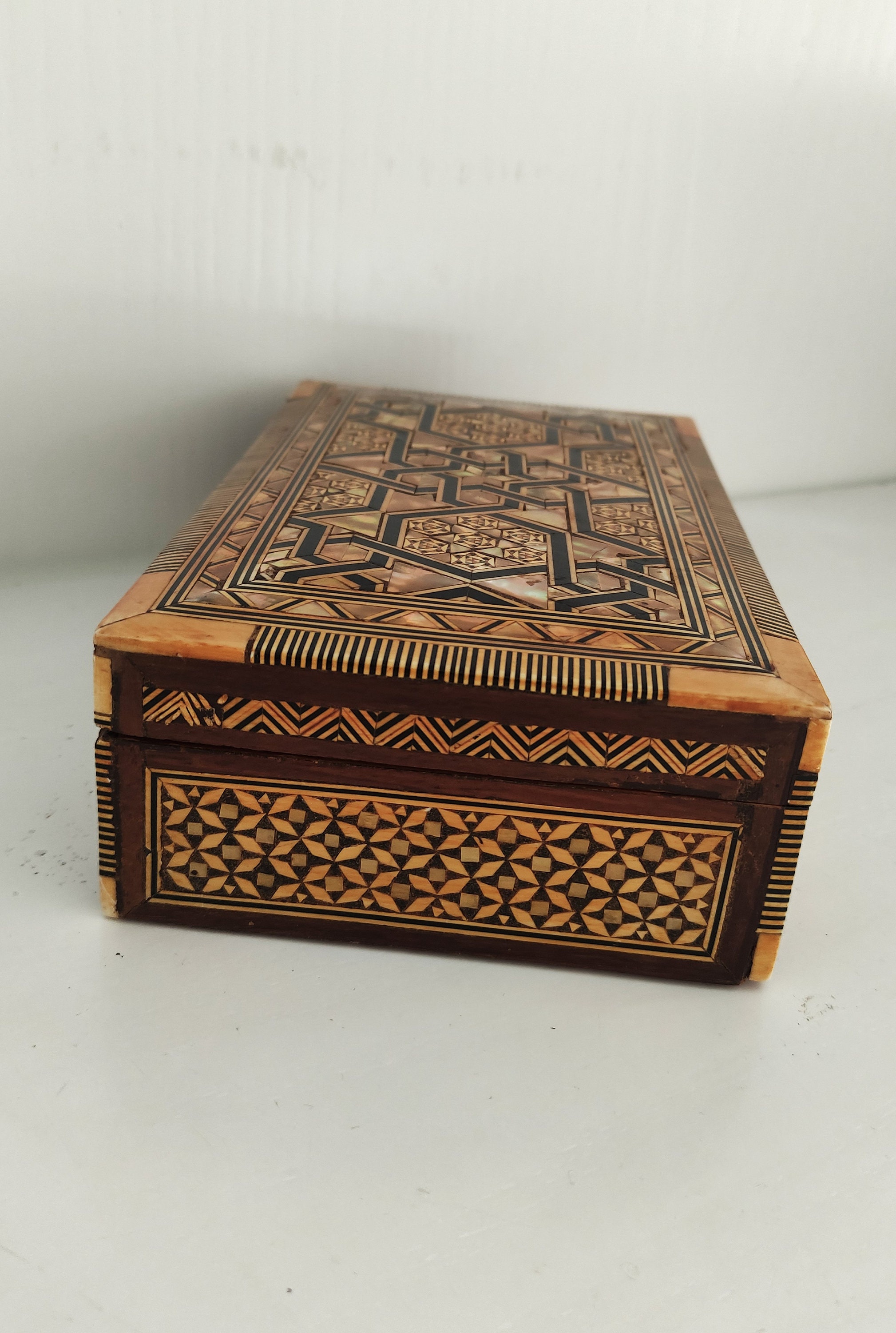 Antique Spanish Marquetry Box, Gold Jewelry Box, Taracea Spanish ...