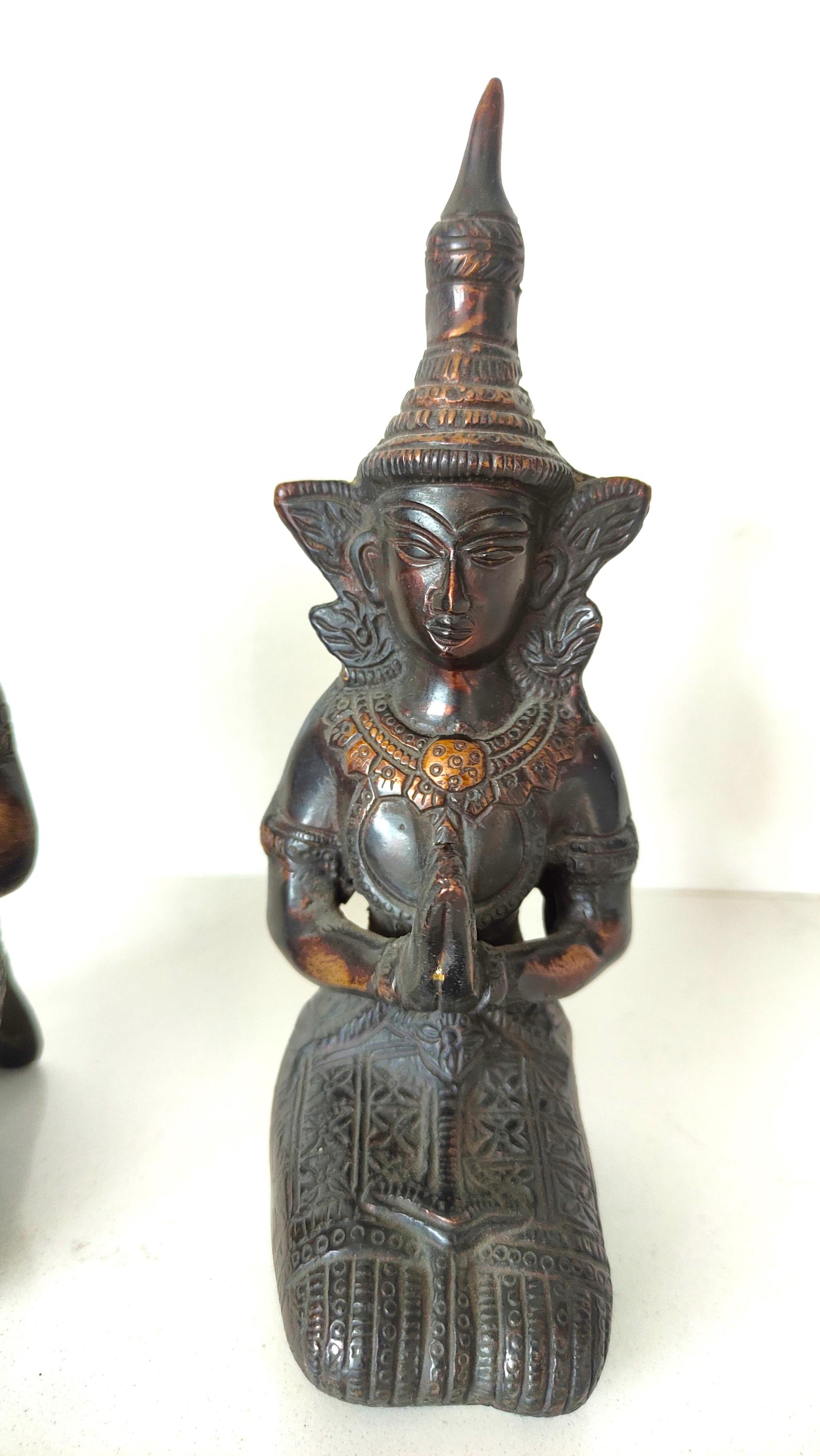 Vintage Thai Bronze Deities Figurines, Handcrafted Buddhist Thai ...