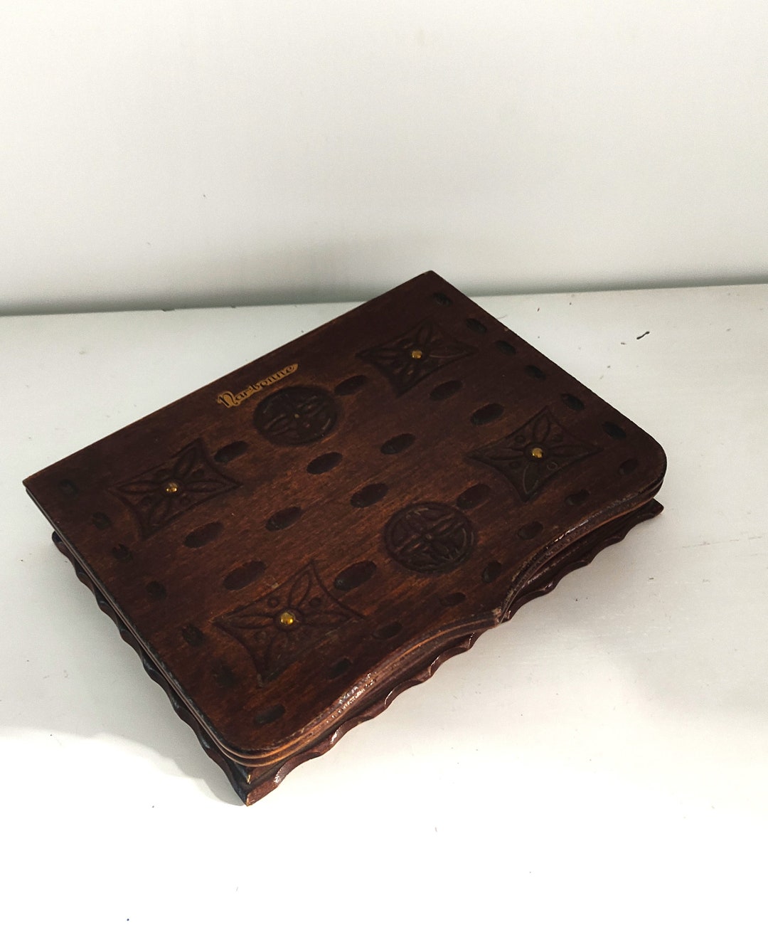 Vintage French Wood Box, Carved Wood Box From Narbonne, France, Vintage ...
