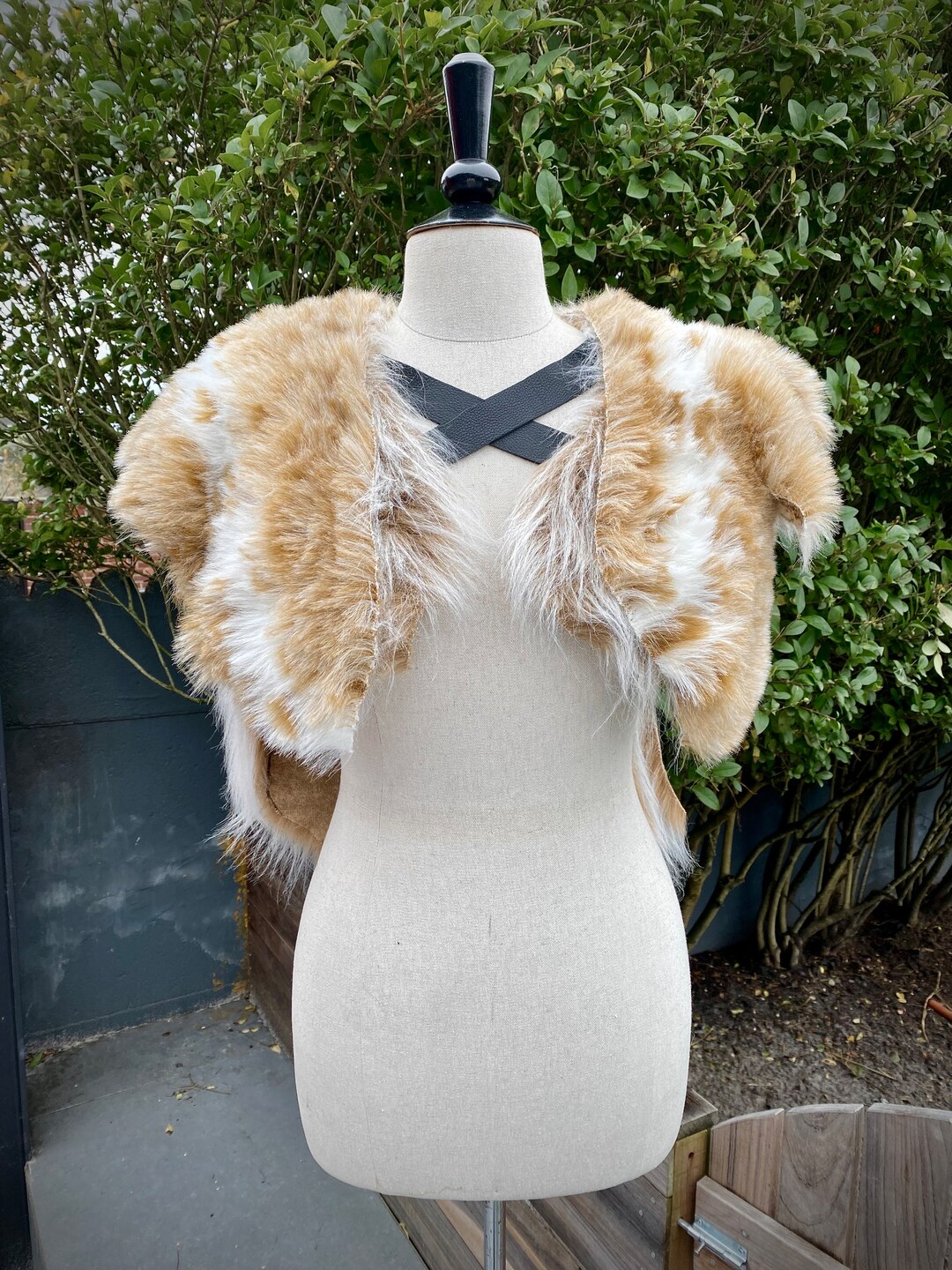 Double Fur Cape Loki Barbarian Viking Two-tone Cream and - Etsy