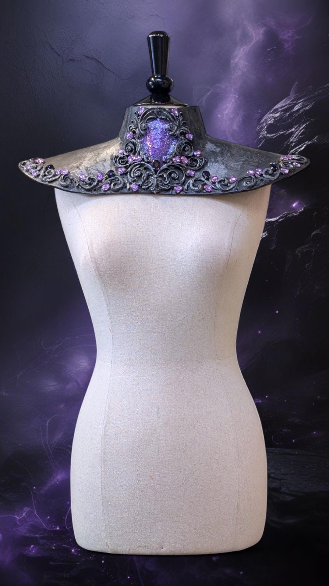 Baroque Fantasy Armor Collar – Witch Shoulder Cosplay Accessory, Purple ...