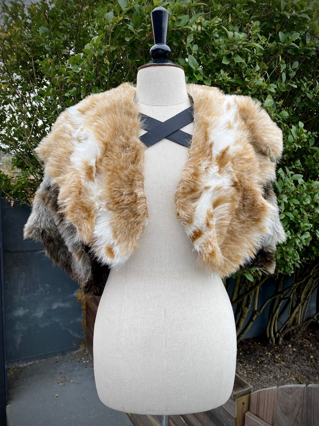 Double Fur Cape Loki Barbarian Viking Two-tone Gray Brown and - Etsy